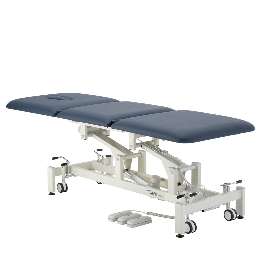 Addax Practice Manager All Electric Treatment Couch - 3 Sections - Blu