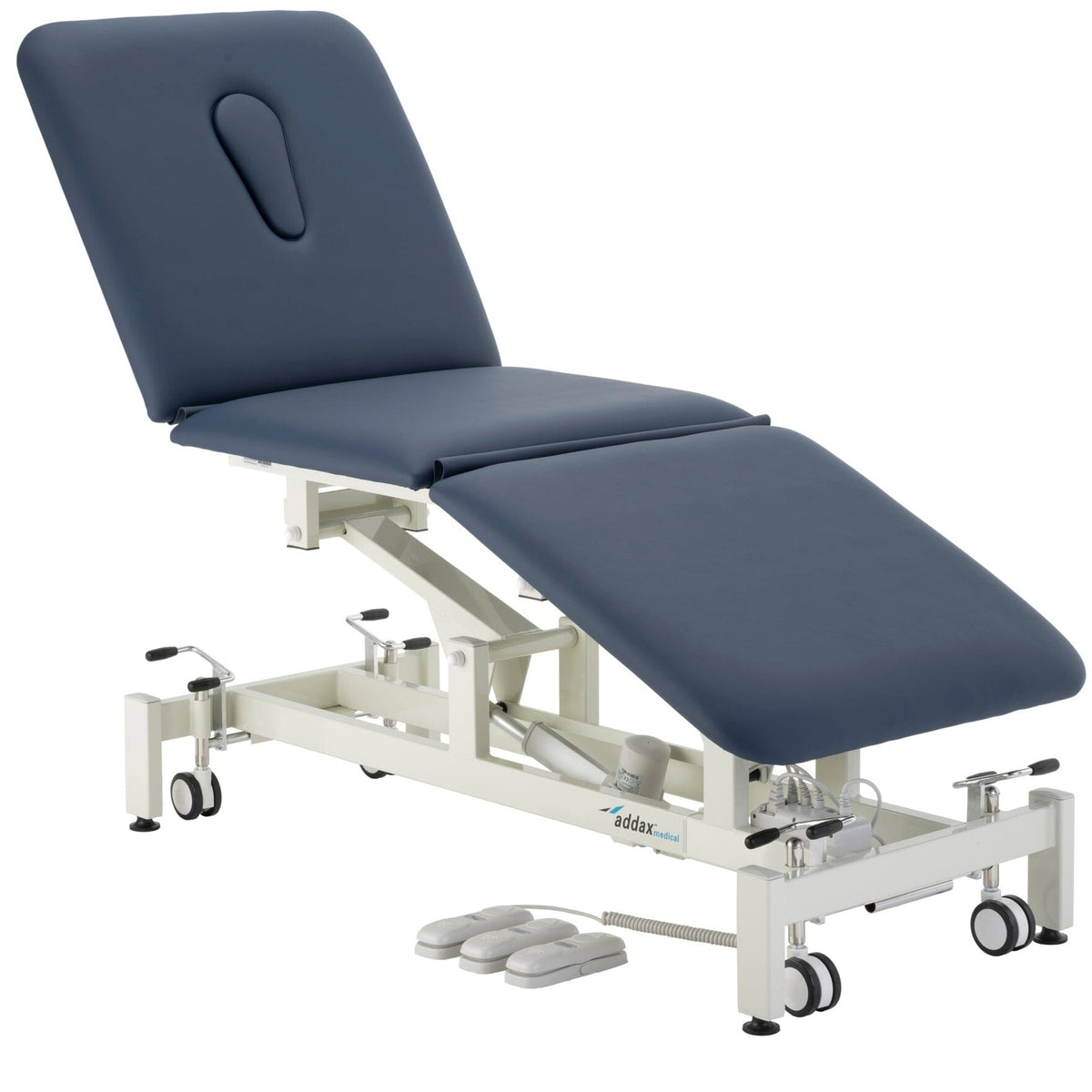 Addax Practice Manager All Electric Treatment Couch - 3 Sections - Blu