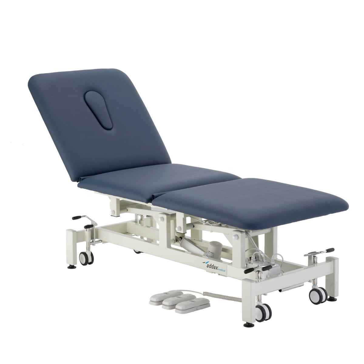 Addax Practice Manager All Electric Treatment Couch - 3 Sections - Blu
